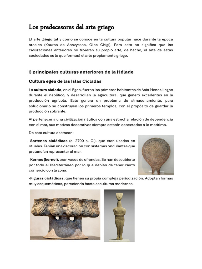 T. II. II. Arte Pre-helénico | PDF | Grecia micénica | Antigua Grecia