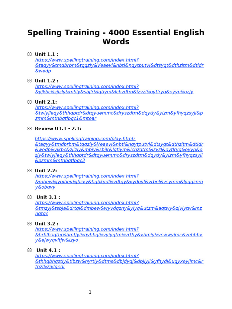 Spelling Training | PDF