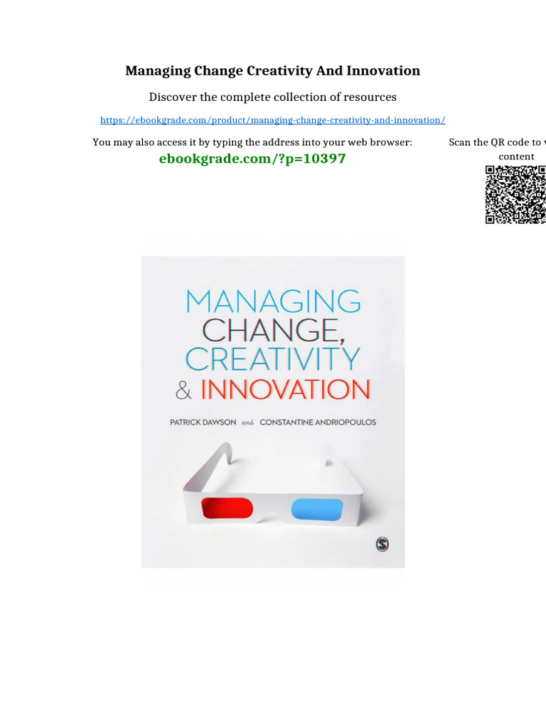 Managing Change Creativity and Innovation available any format | PDF ...