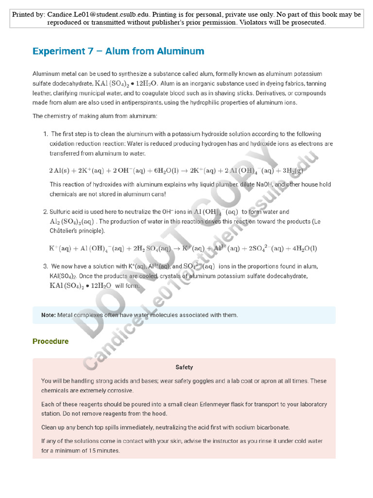 CSU Long Beach Digital Provider - CHEM 111A - General Chemistry I | PDF