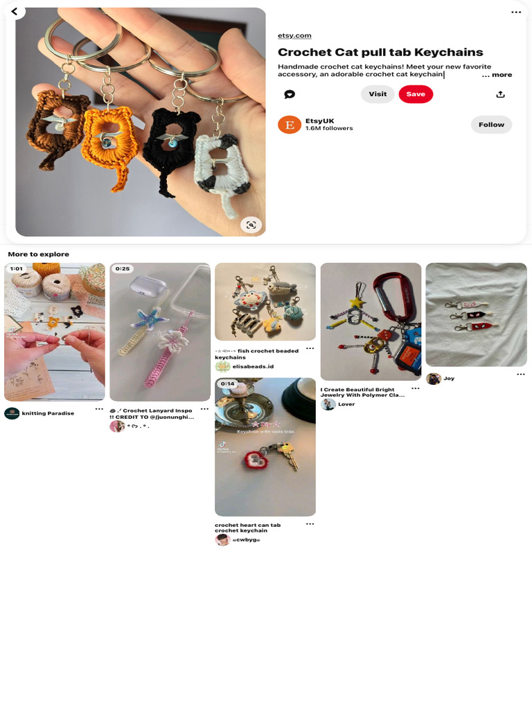 Crochet Cat Pull Tab Keychains | PDF
