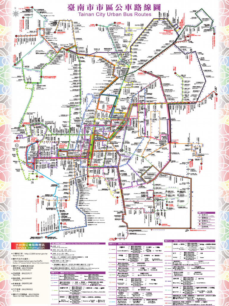 Tainan Bus Route Map 4 Urban | PDF