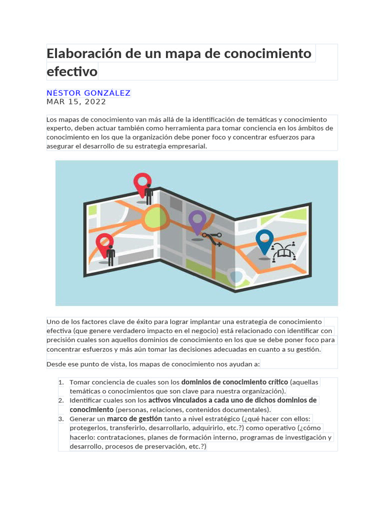 Elaboración de Un Mapa de Conocimiento EfectivoApunte | PDF ...
