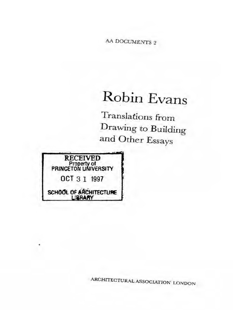 Translations From Drawing to Building - Robin Evans | PDF