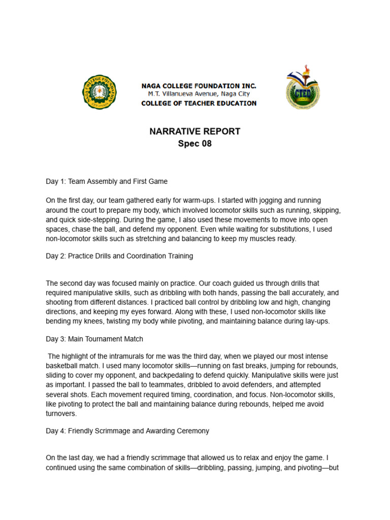Narrative Report | PDF