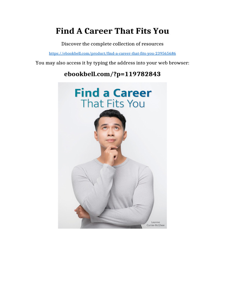 Find A Career That Fits You Full Chapters Instanly | PDF