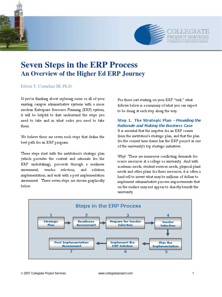 Seven Steps in The ERP Process | PDF | Enterprise Resource Planning ...