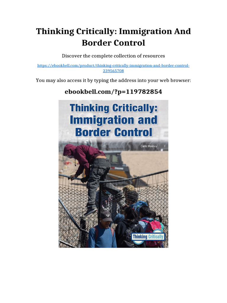 Thinking Critically: Immigration and Border Control sample | PDF ...