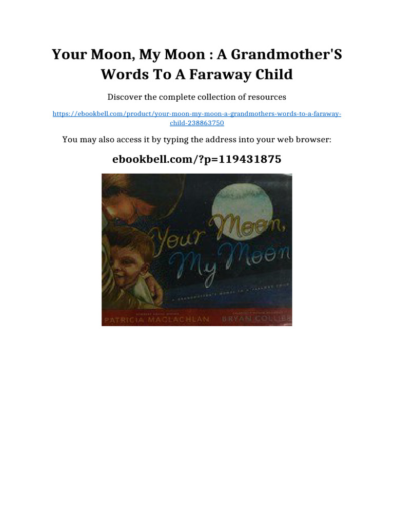 Your Moon, My Moon: A Grandmother's Words To A Faraway Child Online ...