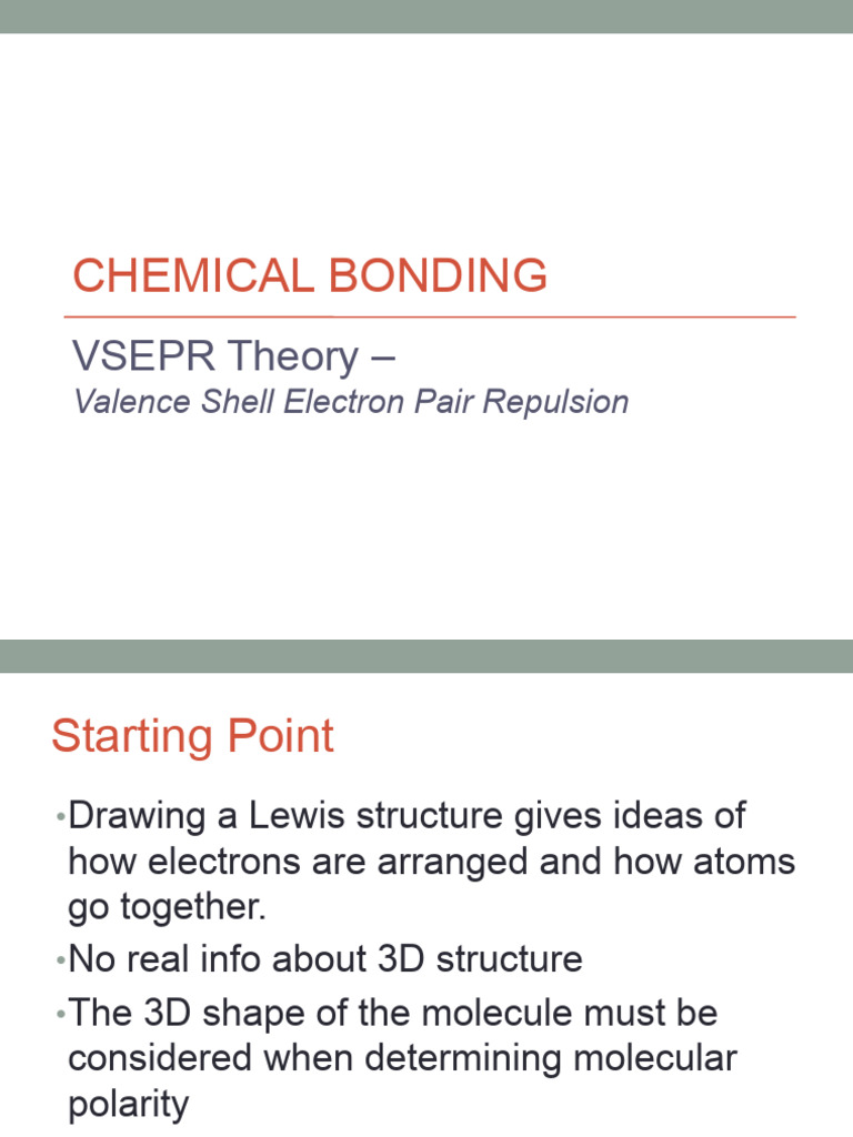 Chemical Bonding - VSEPR Theory | PDF