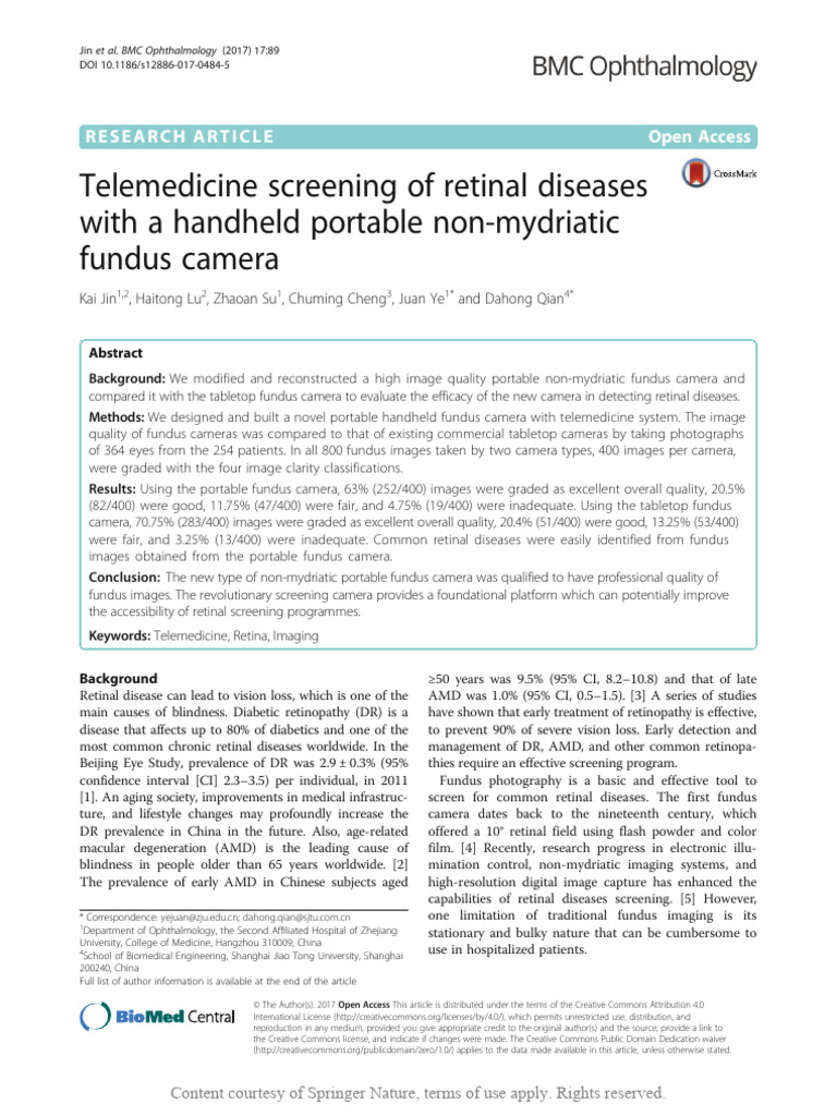 Telemedicine_screening_of_retinal_diseases_with_a_ | PDF | Camera | Retina