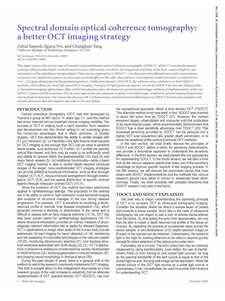 02. Yaqoob, Wu e Yang (2005). Spectral Domain Optical Coherence ...