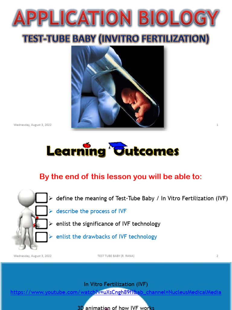 Application Biology (Test-tube Baby) | PDF | In Vitro Fertilisation ...