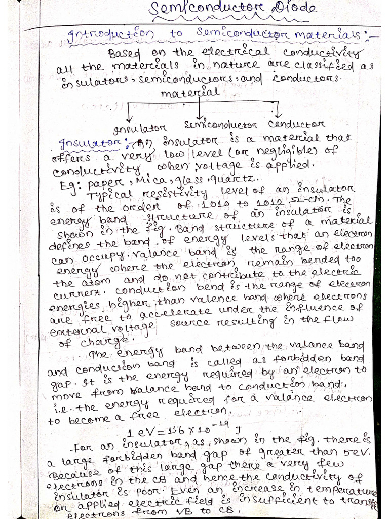 Semiconductor Diode Notes | PDF