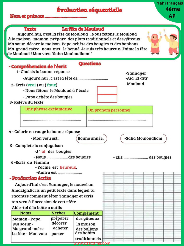 Dzexams 4ap Francais 711838 | PDF