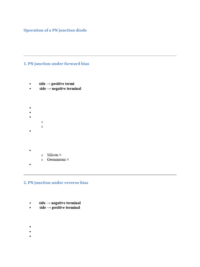 Operation of A PN Junction Diode | PDF