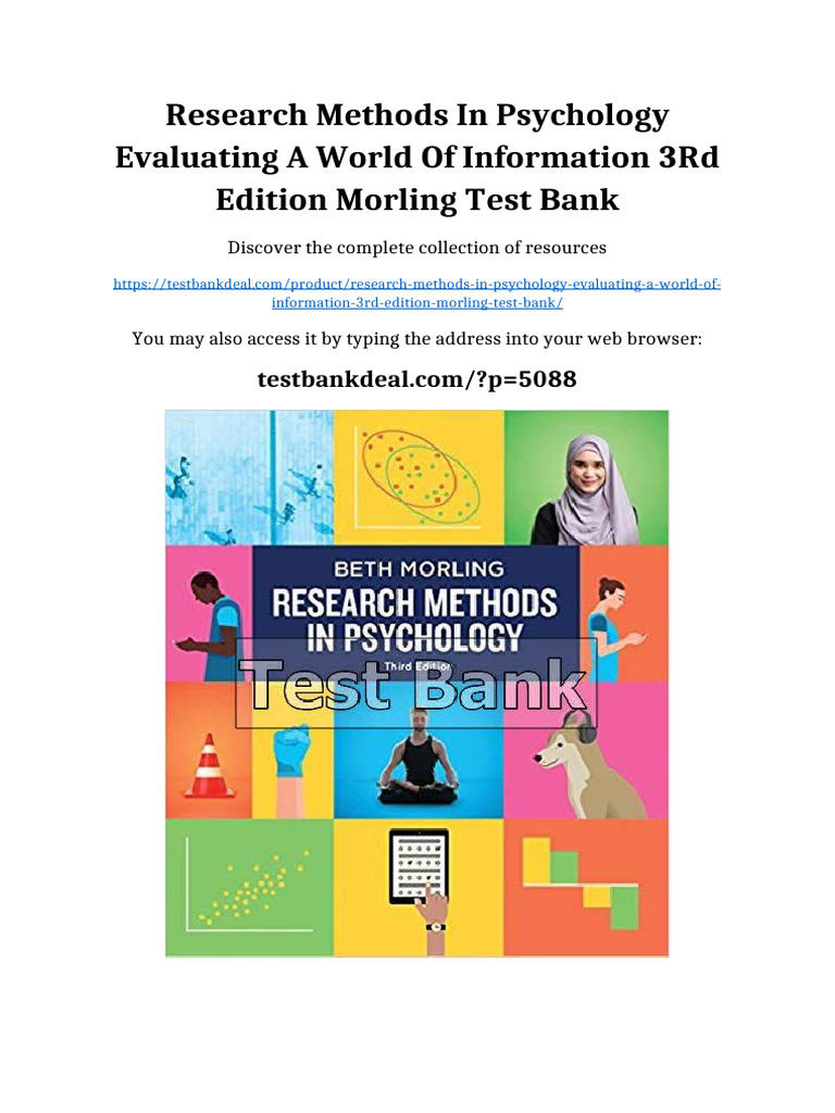 Research Methods in Psychology Evaluating a World of Information 3rd ...
