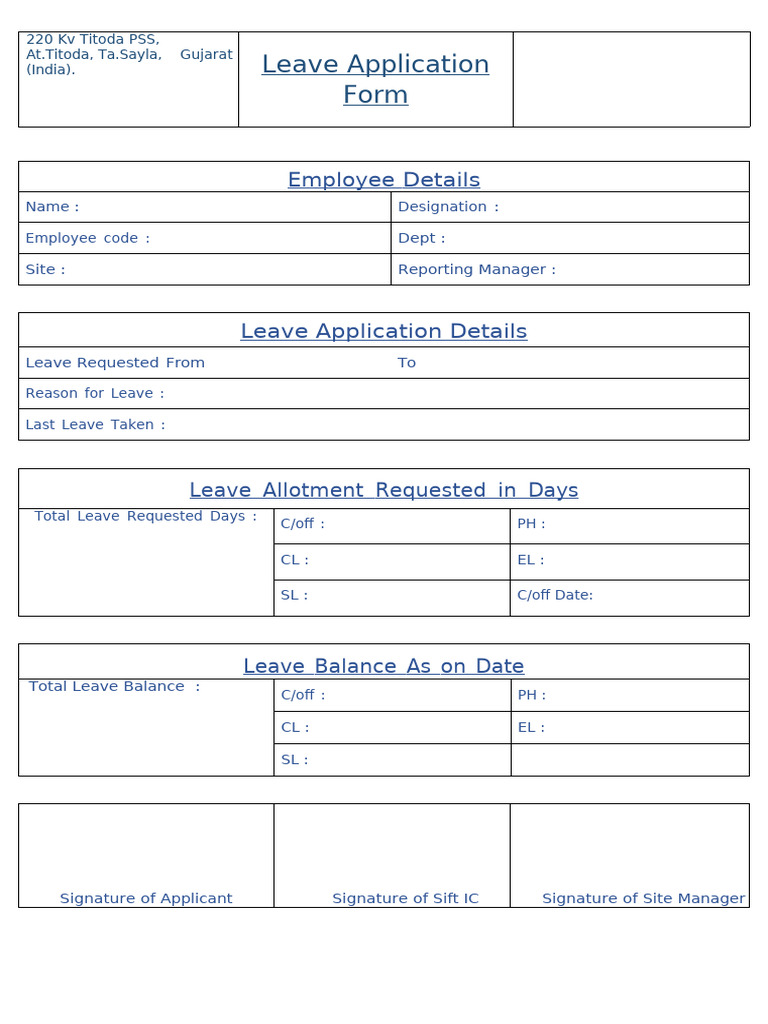 Leave Form | PDF
