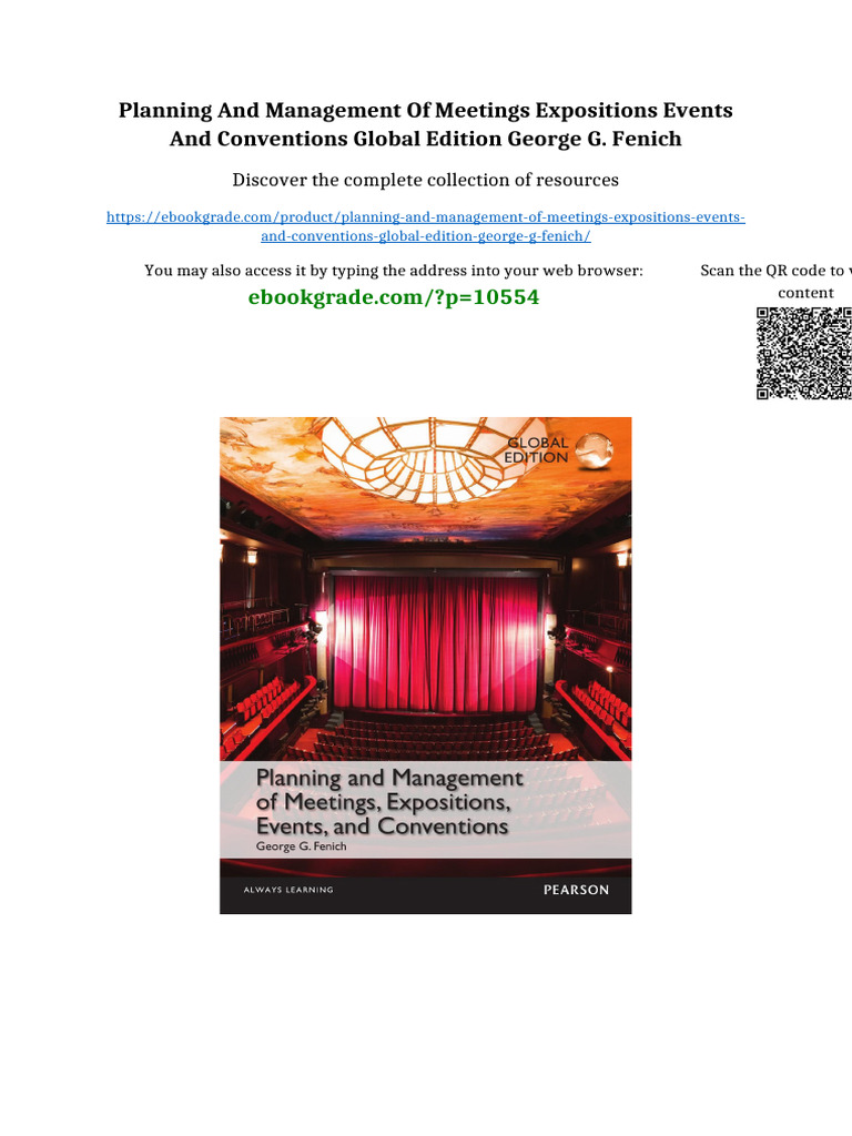 Planning and Management of Meetings Expositions Events and Conventions ...