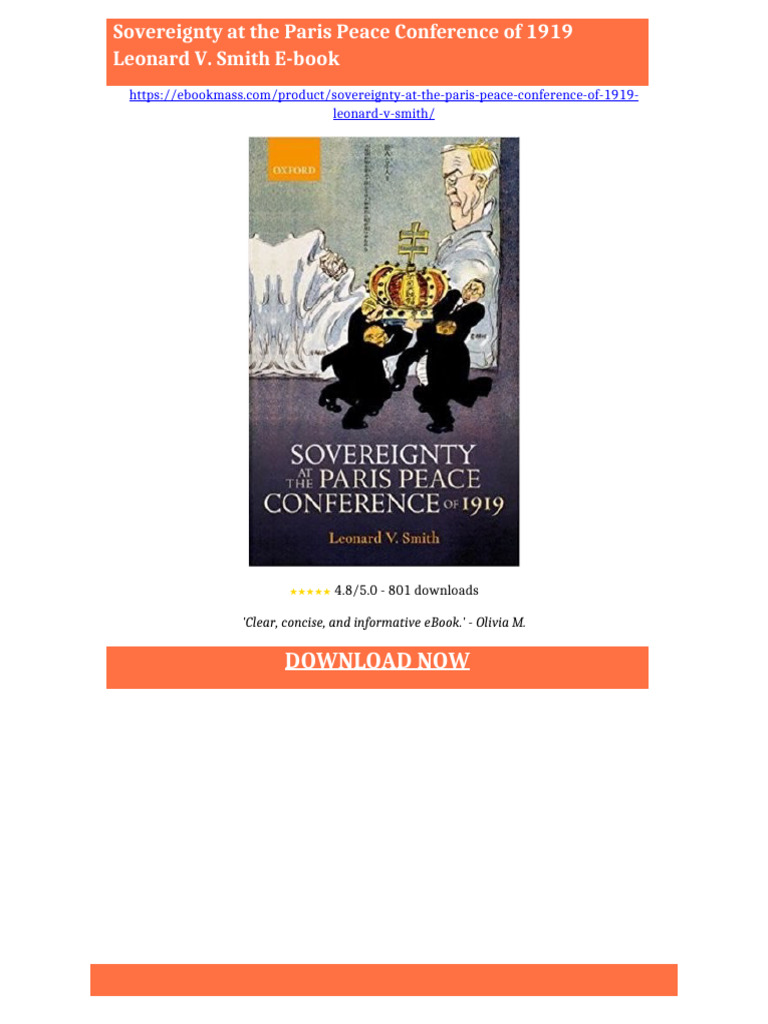 Sovereignty at the Paris Peace Conference of 1919 Leonard V. Smith ...