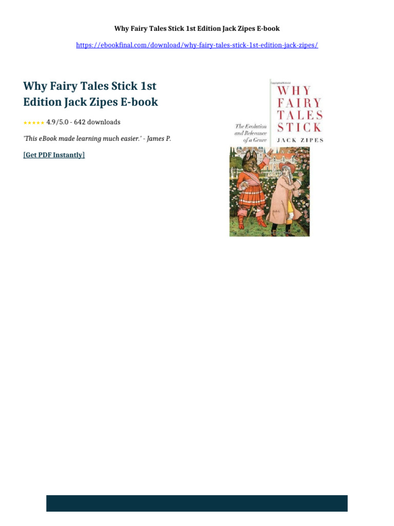 Why Fairy Tales Stick 1st Edition Jack Zipes online ebook version | PDF ...