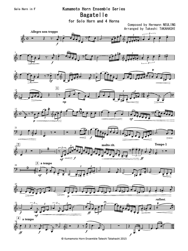 NEULINGBagatelleSolo | PDF | Musical Compositions | Musical Forms