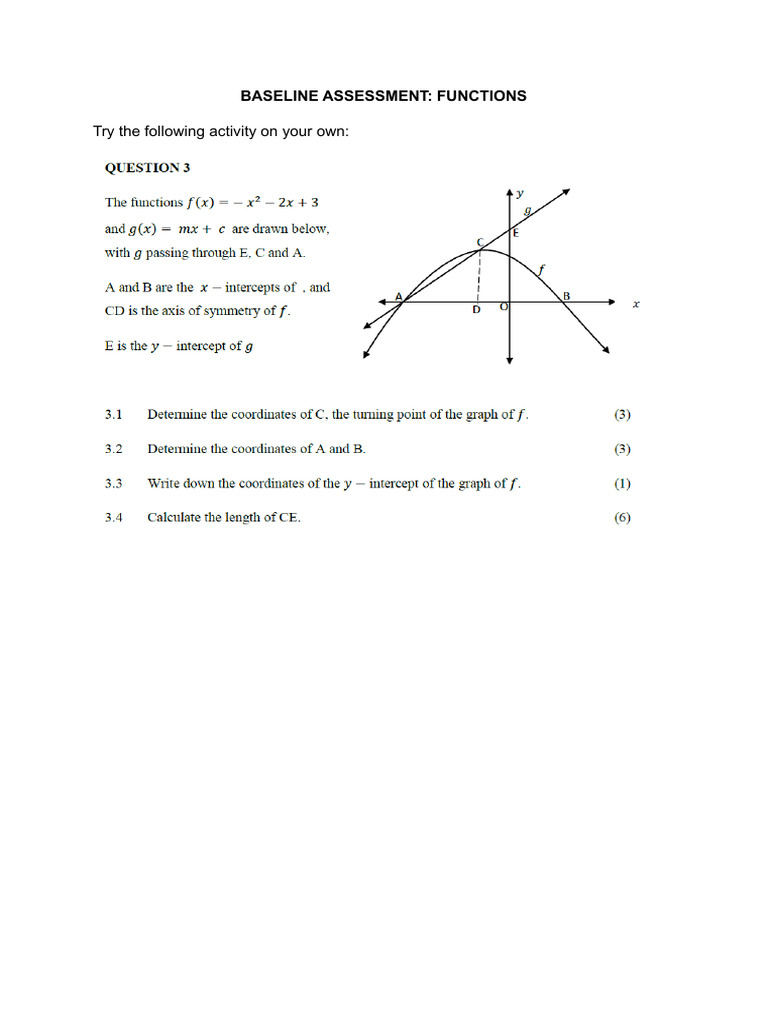 Baseline Assessment Math 211 | PDF