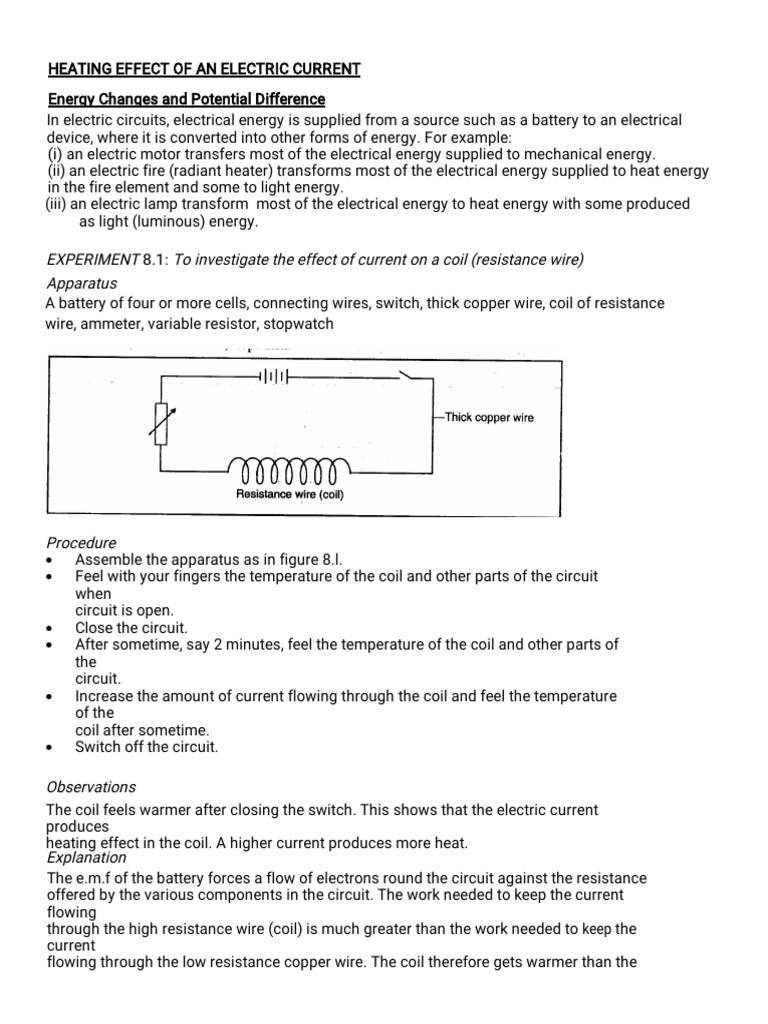 Heating Effect of An Electric Current-1 | PDF | Electromagnetism ...