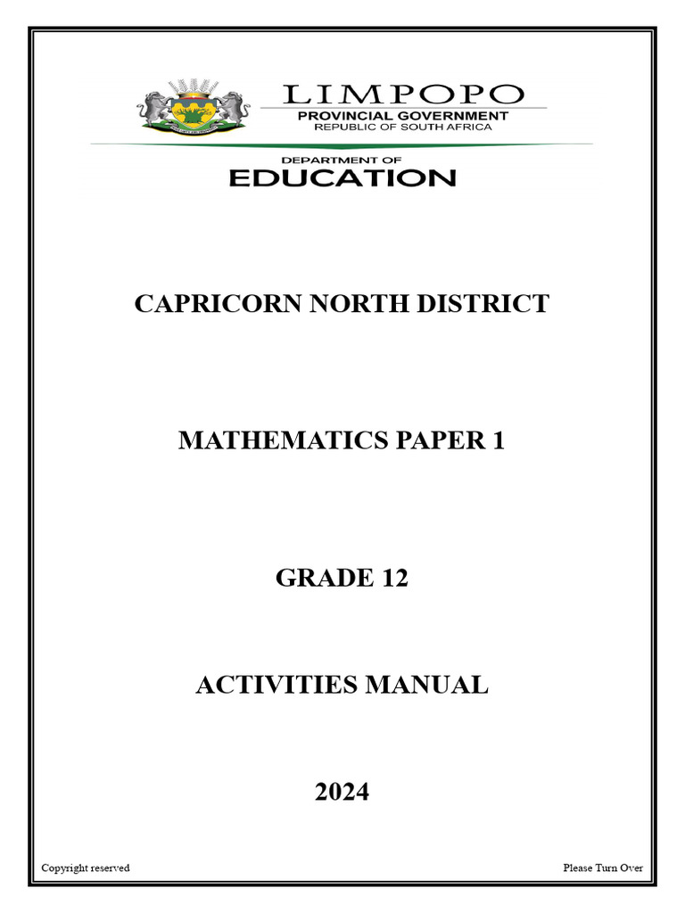 Math - P1 Activities Booklet 2024 | PDF | Inequality (Mathematics ...