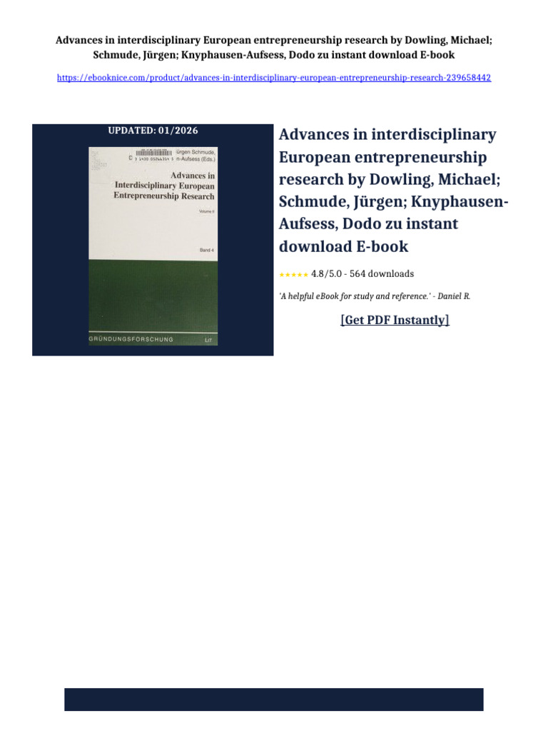 Advances in interdisciplinary European entrepreneurship research by ...