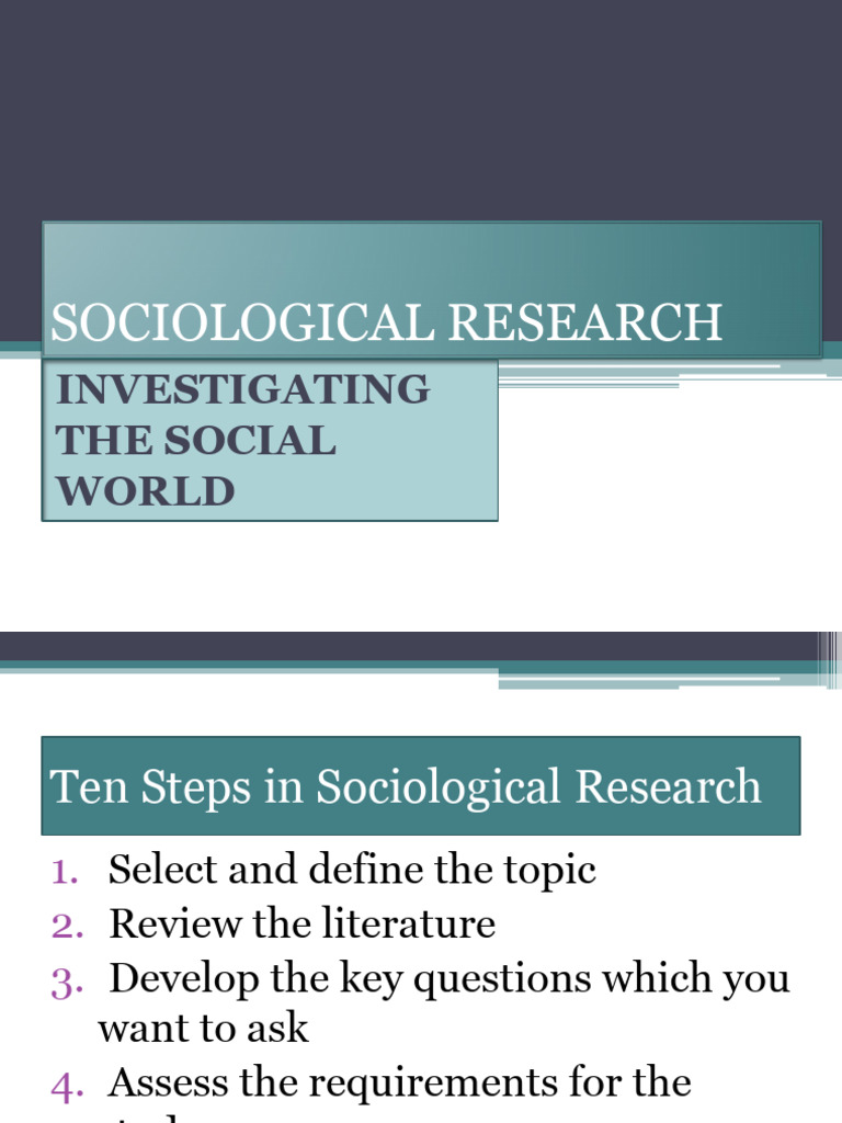 Sociological Research 3 - Ten Steps in a Research Project | PDF