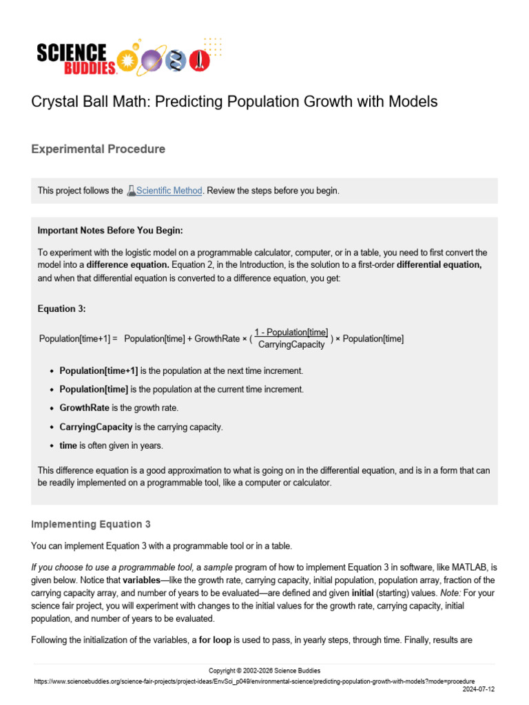 Predicting Population Growth With Models | PDF | Recurrence Relation ...
