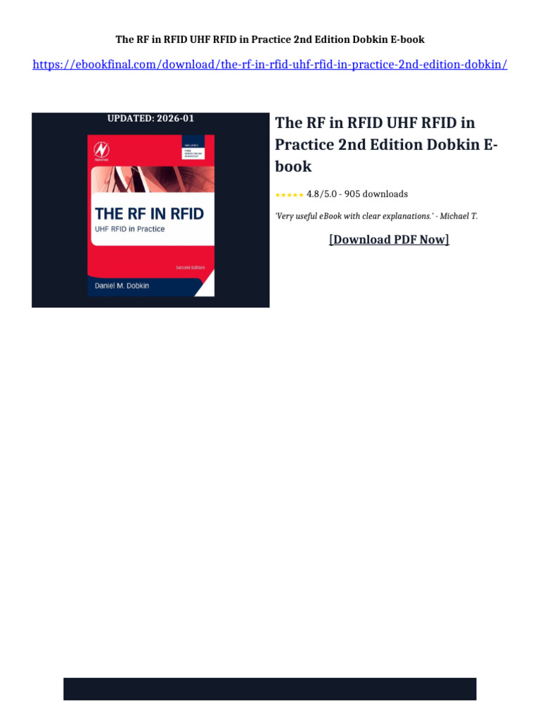 The RF in RFID UHF RFID in Practice 2nd Edition Dobkin ebook portable ...