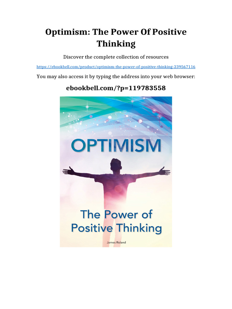 Optimism: The Power of Positive Thinking PDF Version | PDF ...