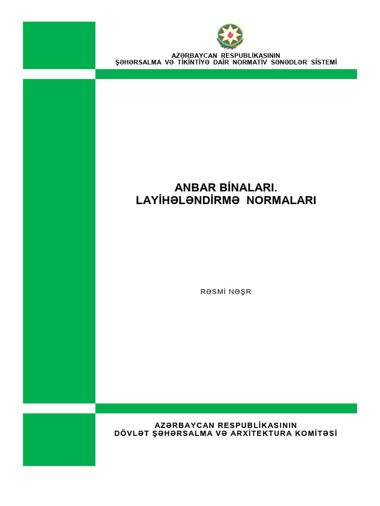 Azdtn 28 1 Anbar Binalari Layihelendirme Normalari | PDF