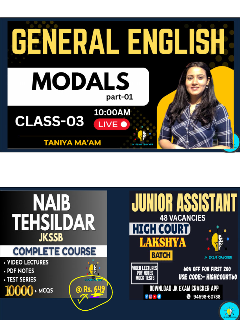 Modals Class Notes - 63213196 - 2026 - 01 - 13 - 11 - 37 | PDF | Syntax ...