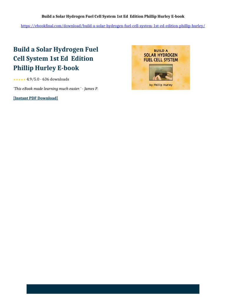 Build a Solar Hydrogen Fuel Cell System 1st Ed Edition Phillip Hurley ...