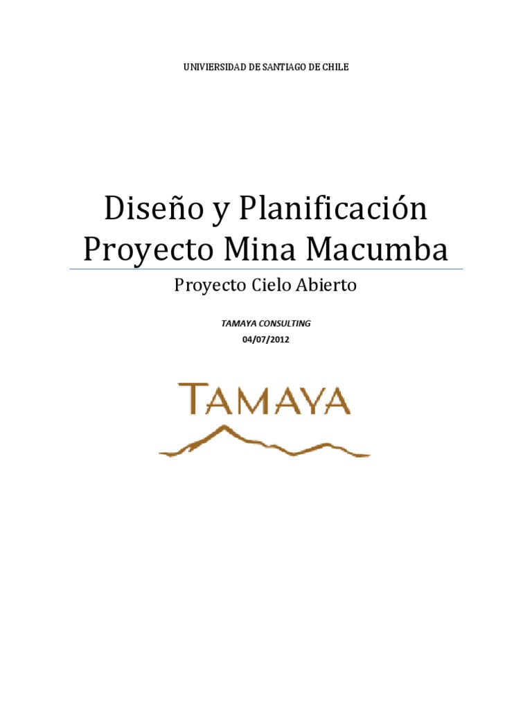 Plan Minero y Cálculo de Equipos | PDF | Minería | Cobre