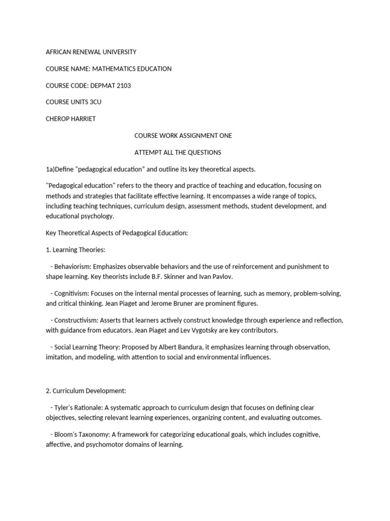 Cherop Harriet (MTC Education) | PDF | Constructivism (Philosophy Of ...