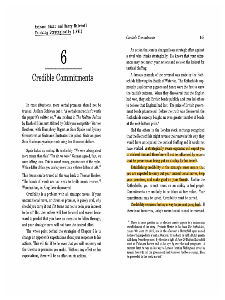 Credible Commitments | PDF