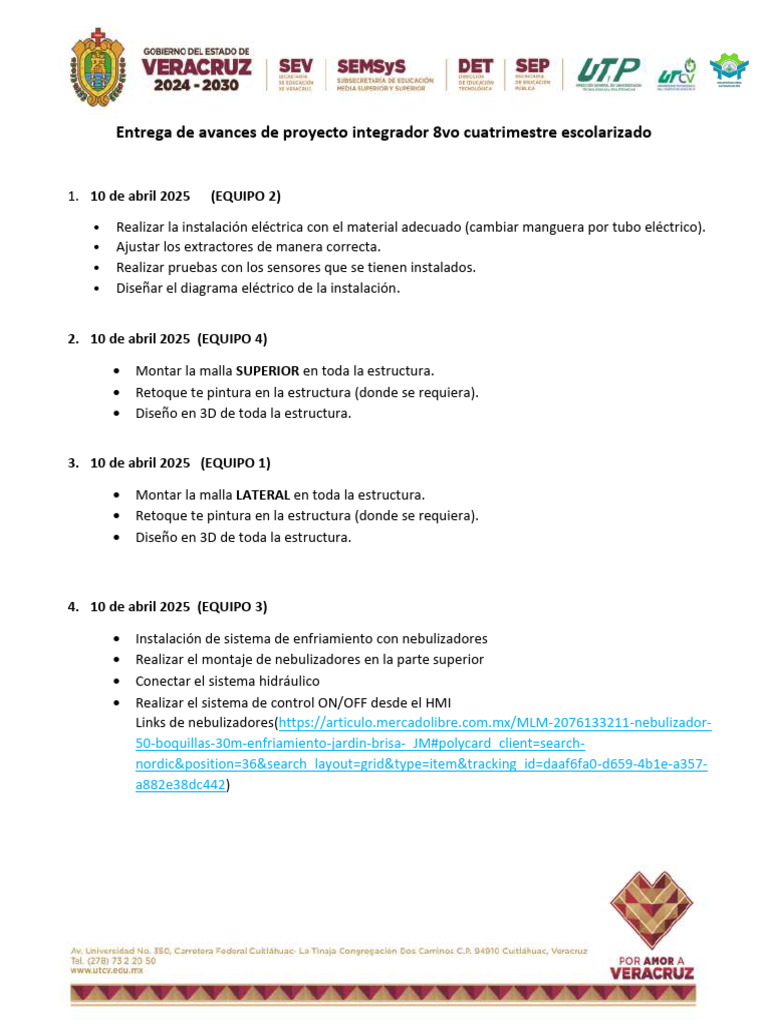 Avances de Proyecto Integrador 8vo Escolarizado (2) | PDF