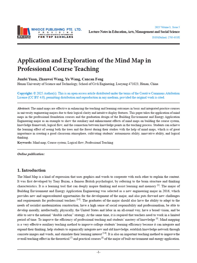 Application and Exploration of The Mind Map in Professional Course ...