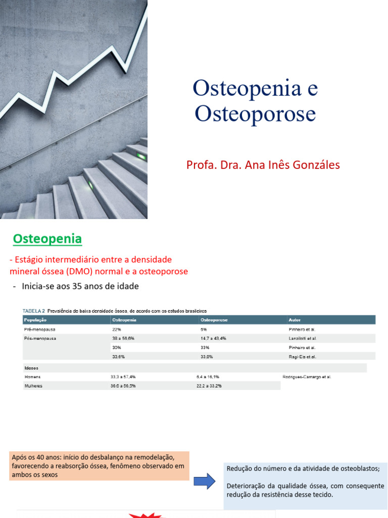 Aula 3 - Osteopenia, Osteoporose | PDF | Osteoporose | Osso
