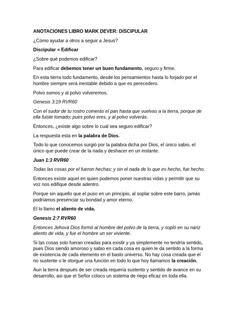 Anotaciones Libro Mark Dever | PDF | Cristo (título) | Fe