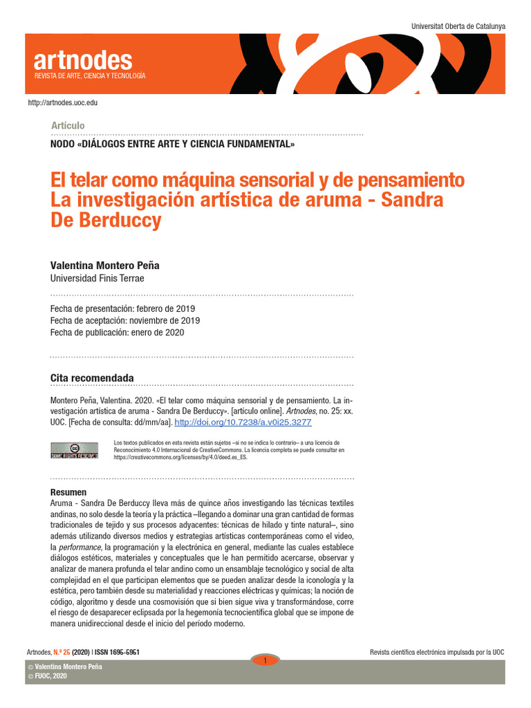 El Telar Como Máquina Sensorial | PDF | Textiles | Telar