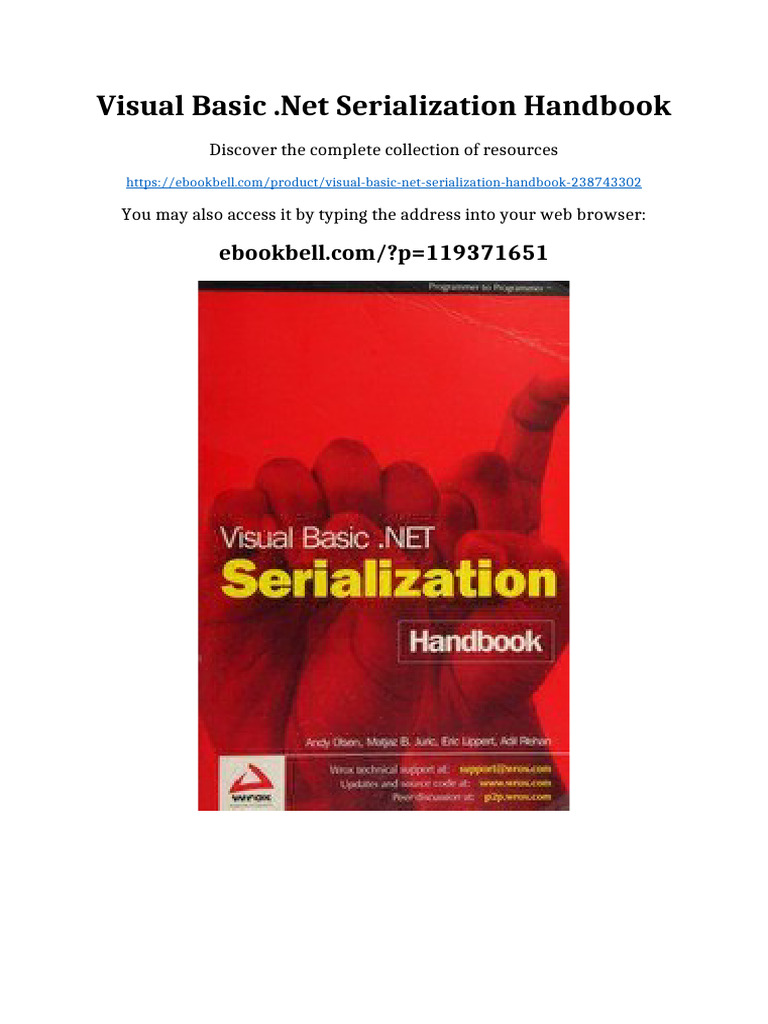 Visual Basic .NET Serialization Handbook Digital Version 2025 | PDF ...