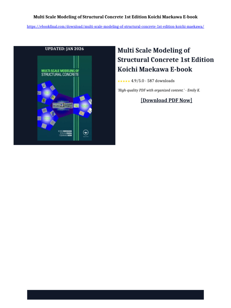 Multi Scale Modeling of Structural Concrete 1st Edition Koichi Maekawa ...
