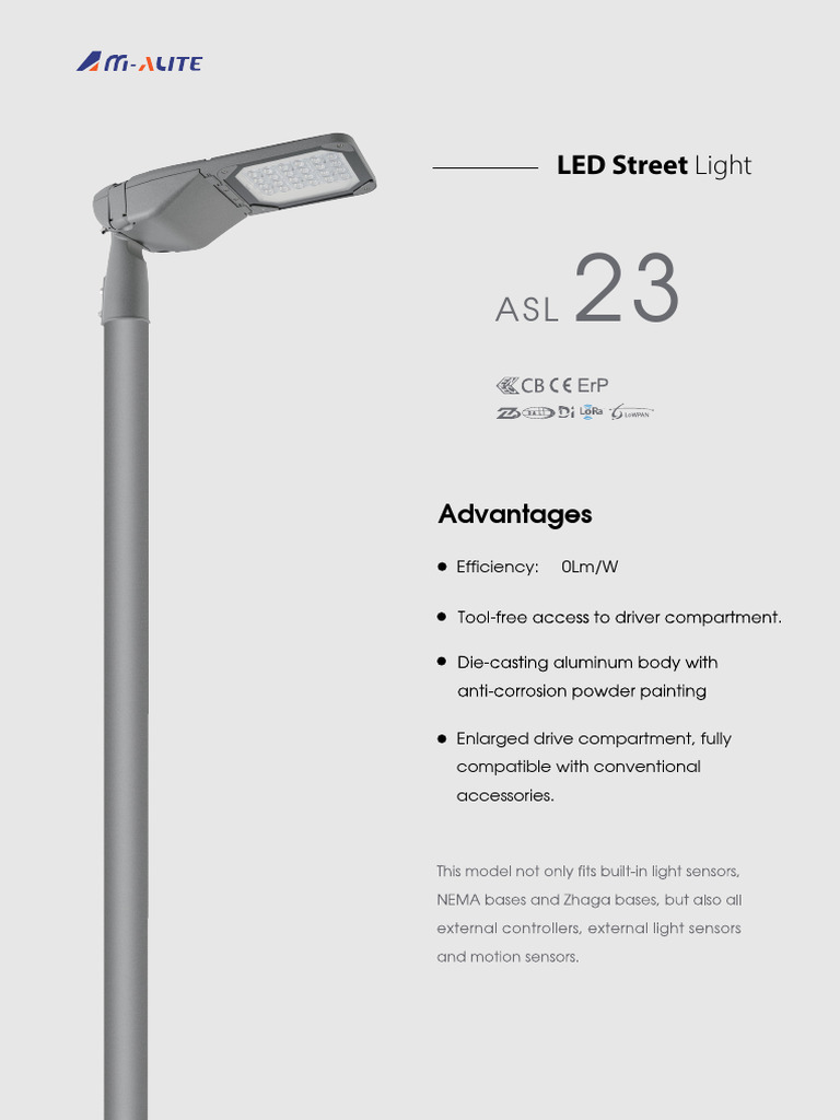 Asl23 Led Street Light | PDF | Equipment | Electricity