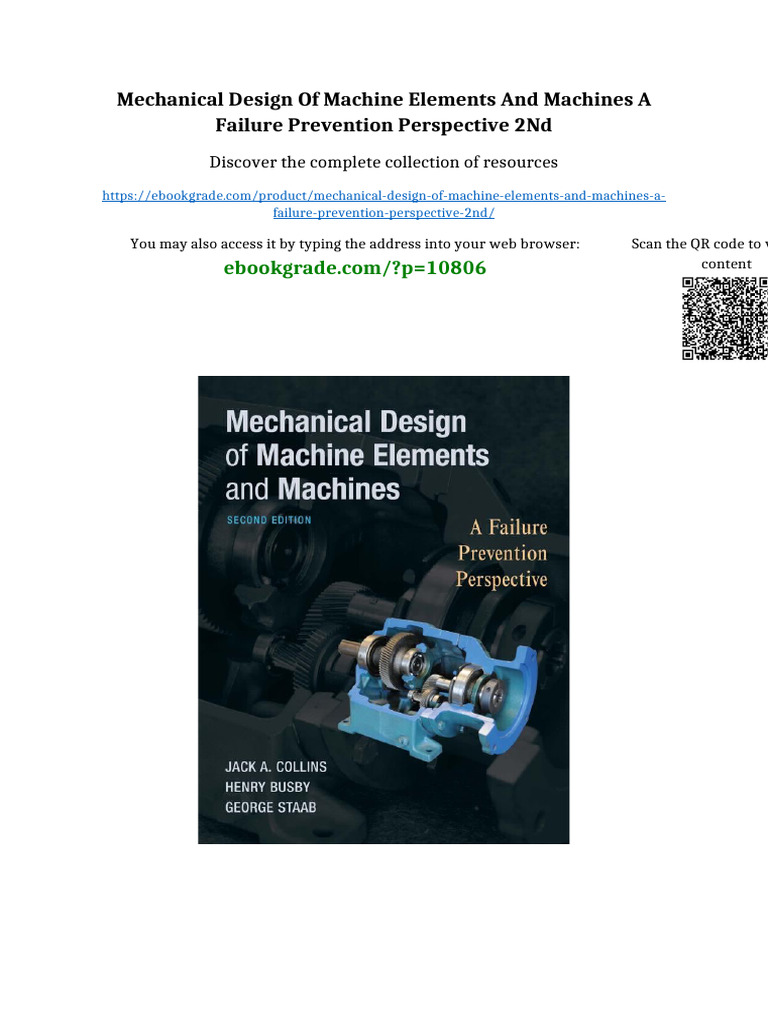 Mechanical Design of Machine Elements and Machines A Failure Prevention ...