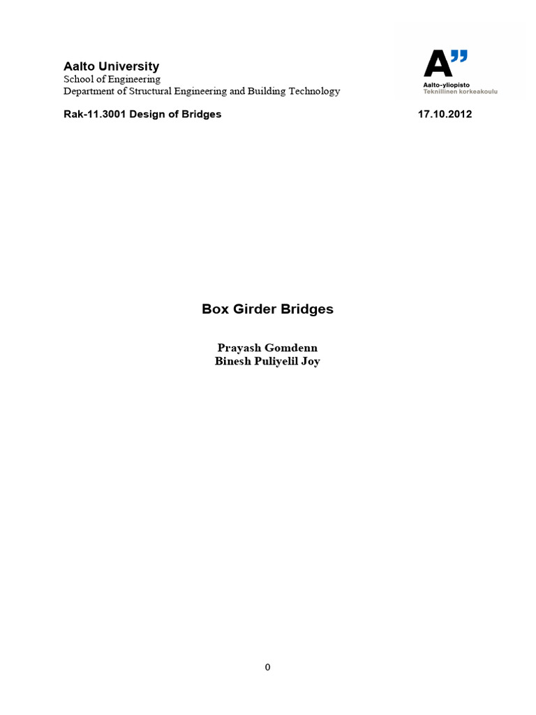 Box Girder Bridges | PDF
